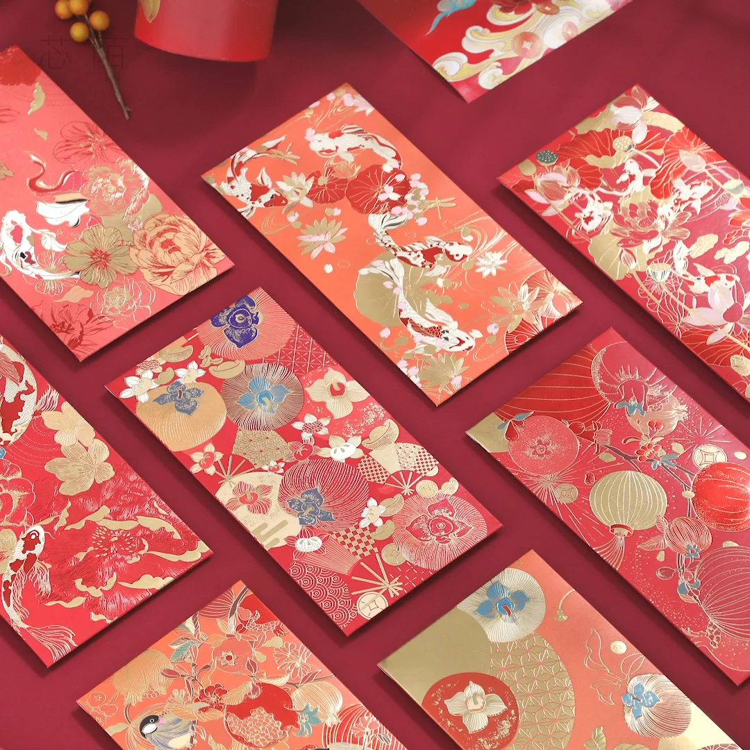 6 Pieces Chinese New Year Gift Red Envelopes Packet Pocket Pouch 2023 ...
