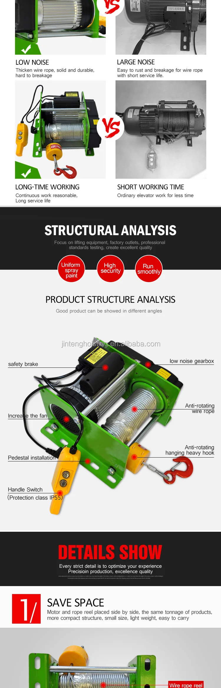 Lift Crane 220lb Electric Hoist Winch 110 Volt Winch With Remote ...