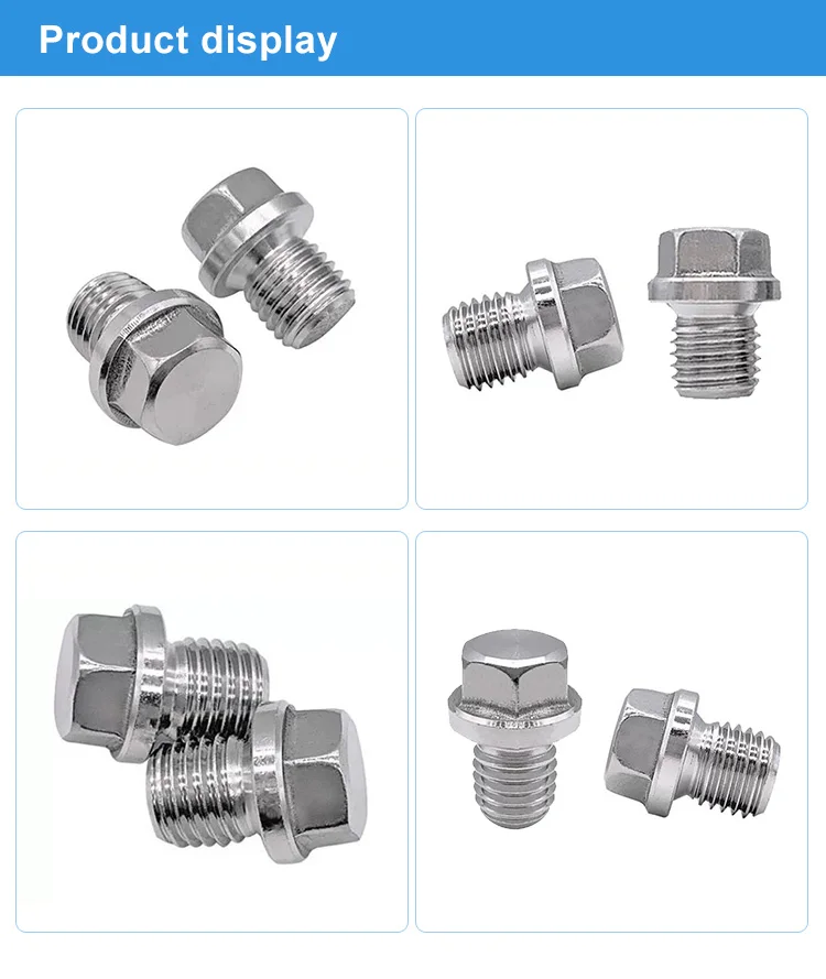 304 Stainless Steel Din910 Hex Nut Plug Oil Plug Hex Head Plug G1/8 G1/4 G3/8 G1/2 G3/4 G1 G1-1/ ...