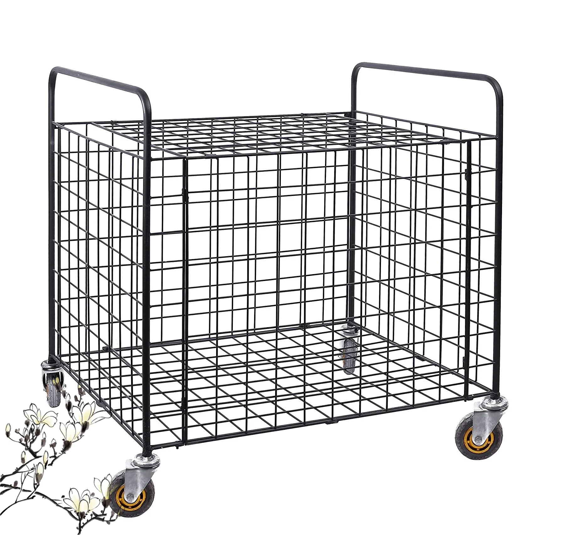 Metal Mesh Cart Gym Organizer Basketball Rack Metal Wire Sport Ball ...