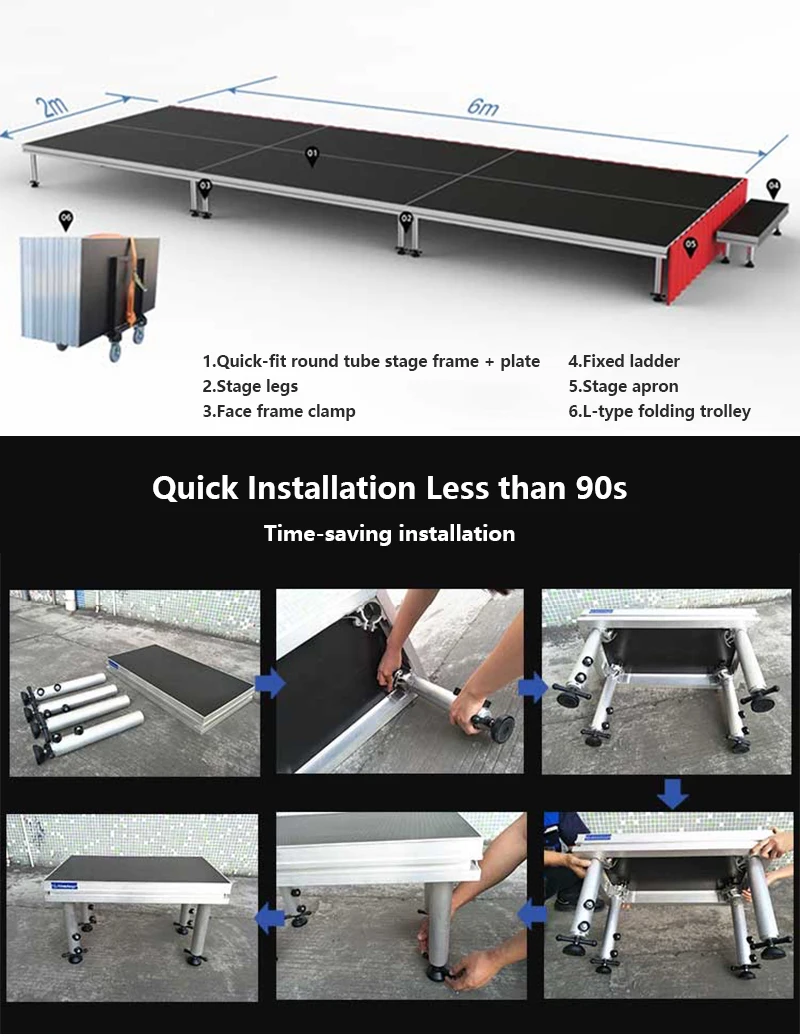 Portable Aluminum Stage Platform 4x4 4x8 10x10 Truss Displays Small ...