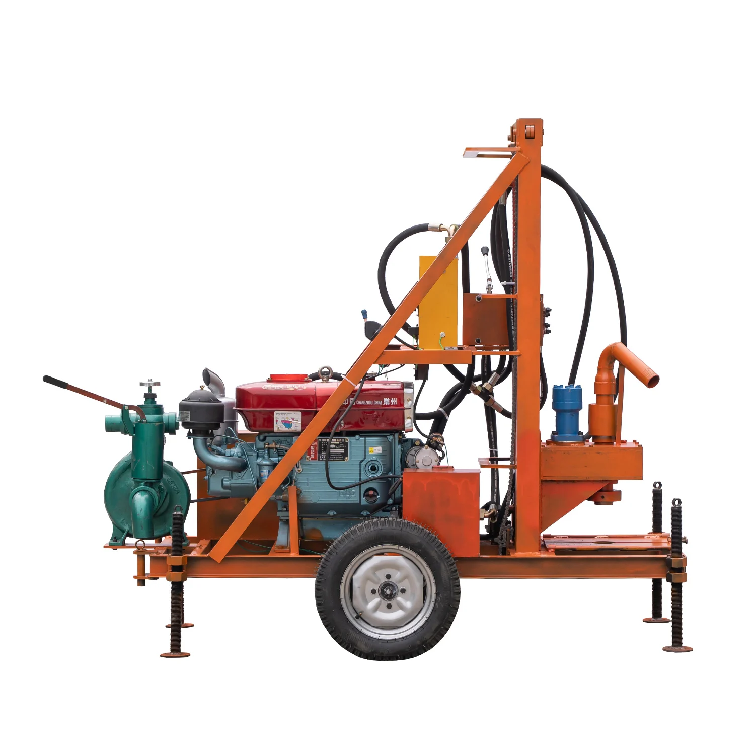 High Quality Diesel Engine Drilling Rig - 100m Deep