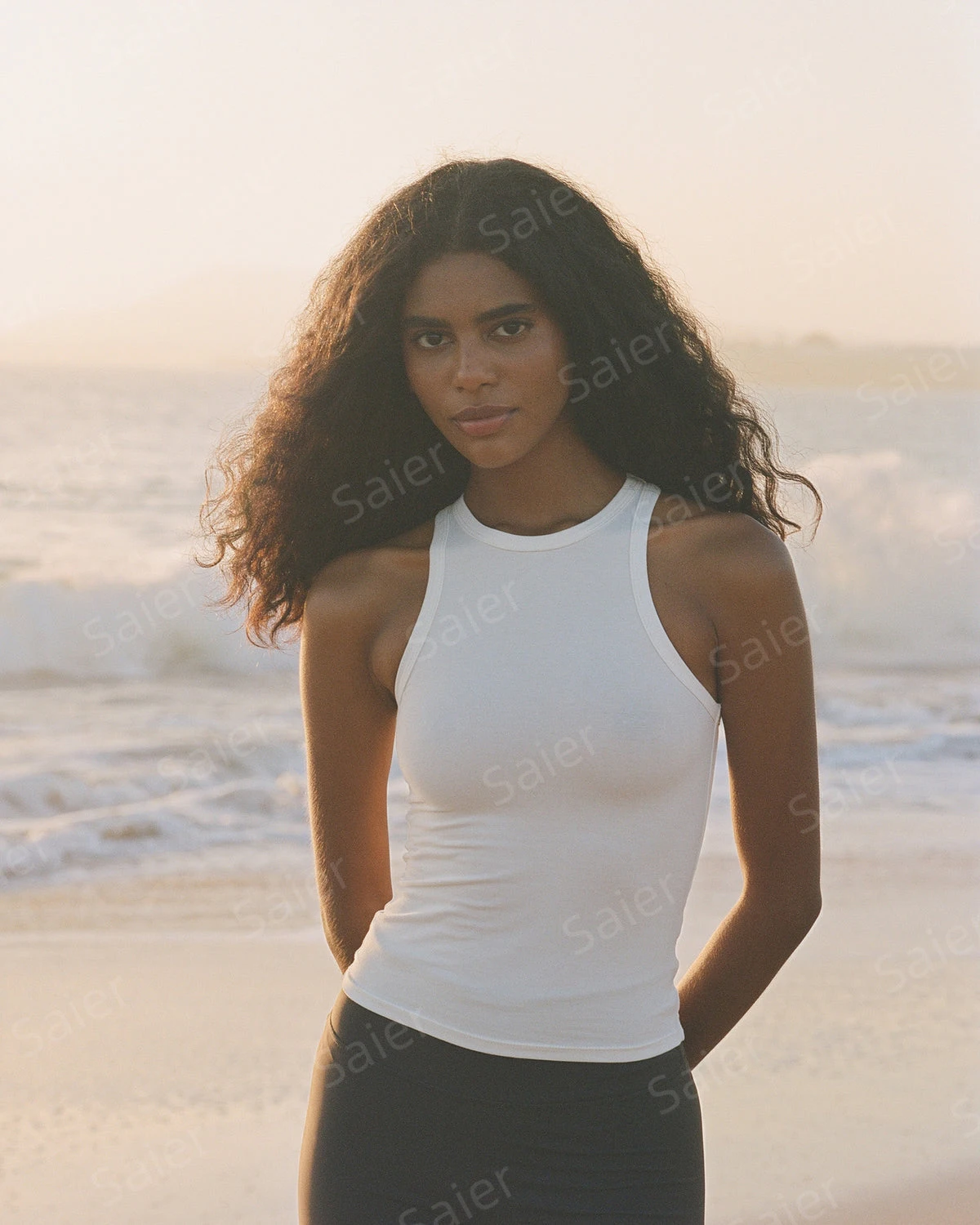 Wholesale White Tank Tops Women Custom Ribbed Cotton Tank Top Women ...