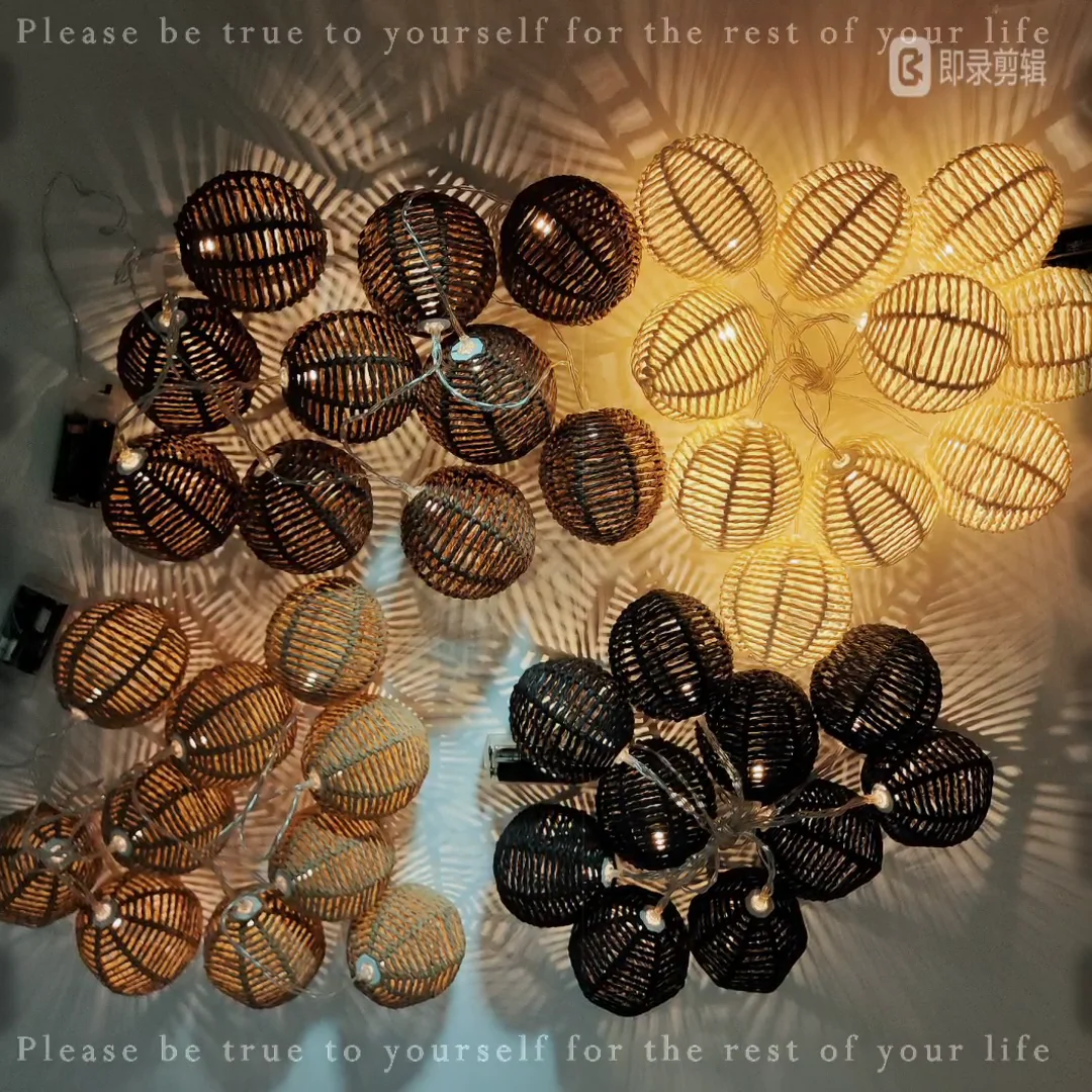 Luxury Interior Lights Rattan Shade String Lights Festive Christmas ...