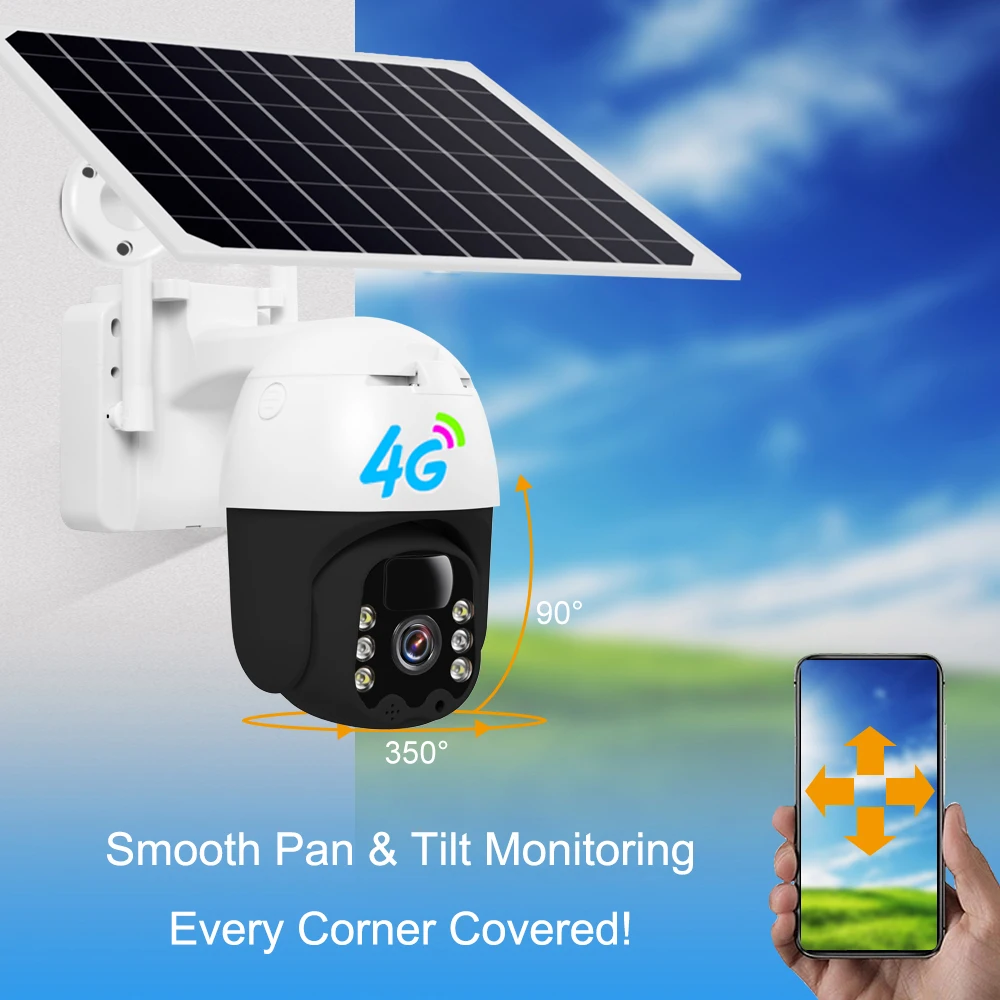 Wistino 3MP V380 PTZ 4G Solar Camera - Outdoor Surveillance