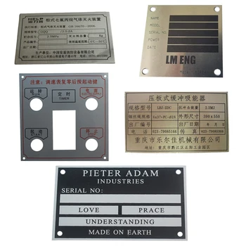 Custom Printed Engraved Metal Plate Metal Logo Sign Name Plates Tag ...