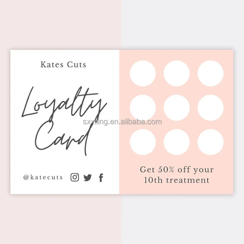 Printable DIY Reward Minimalist Loyalty Cards Salon Rewards Card Design ...