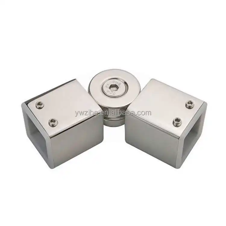 304 Stainless Steel Square Tube Connectors Shower Glass Fixed Rod ...