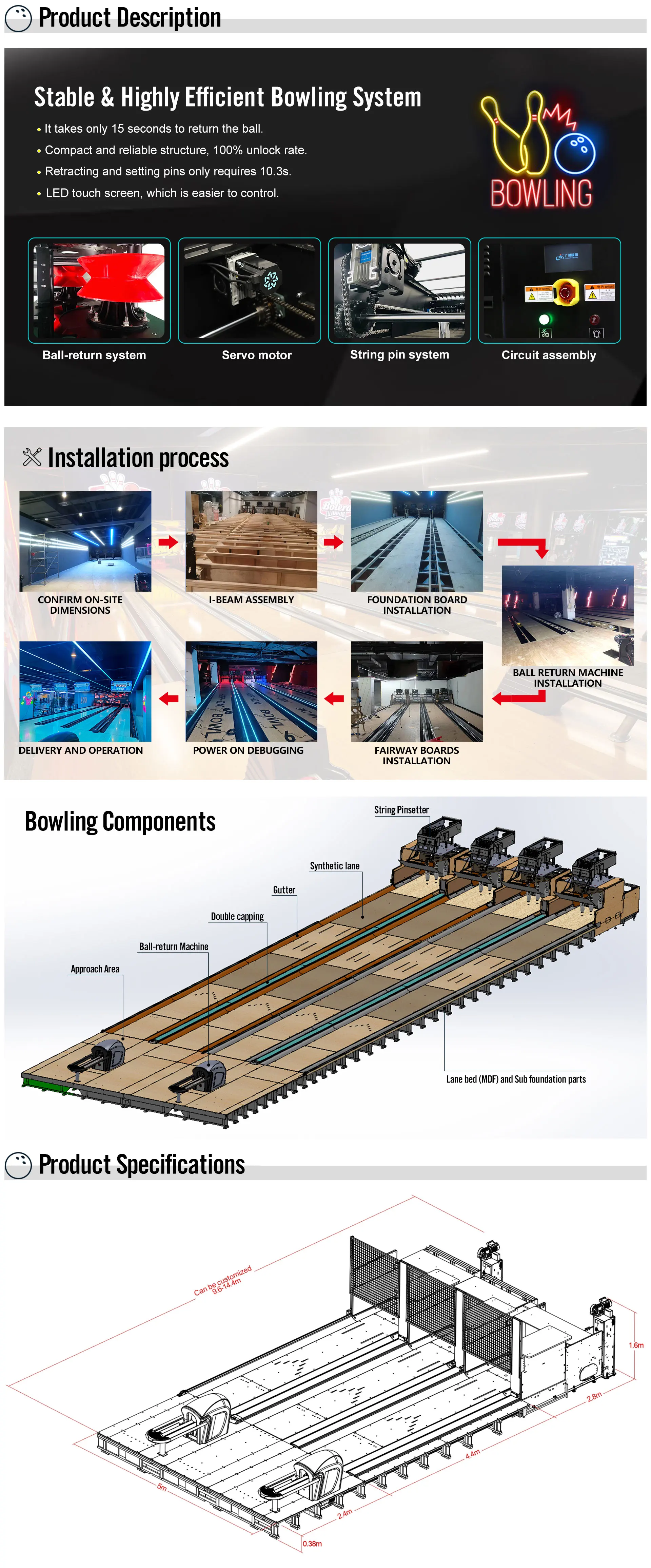 Indoor Smart Sports Bowling Alley Equipment Bowling Balls Complete ...