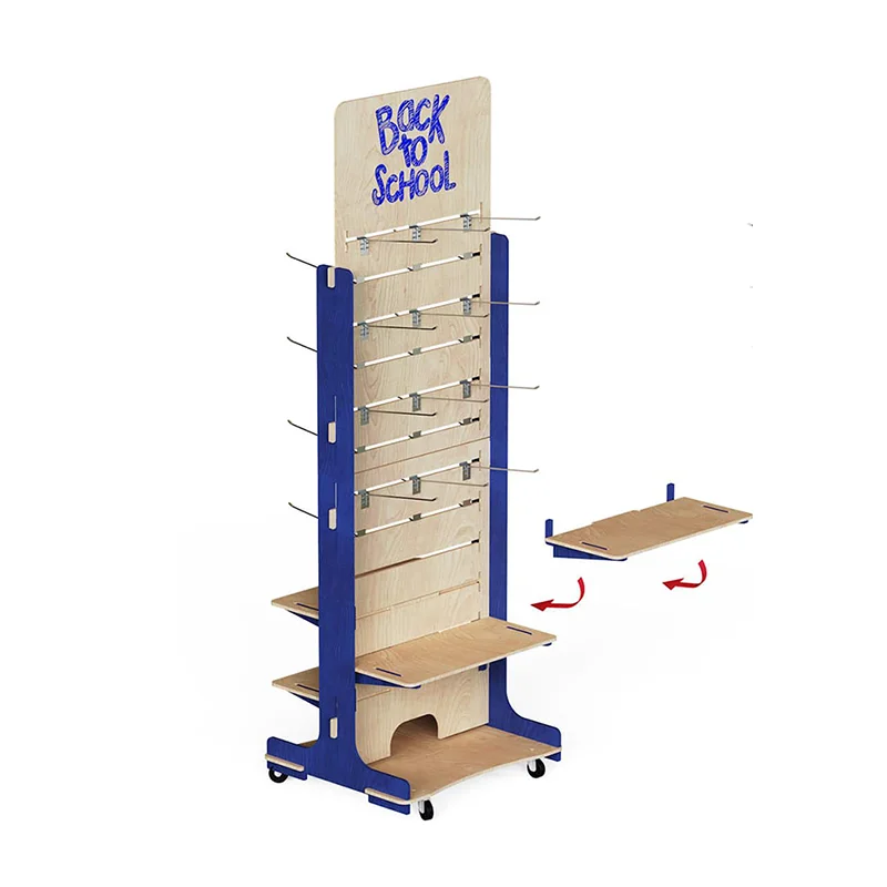 Customizable Plywood Display Racks with Hooks for Store Display Highly ...
