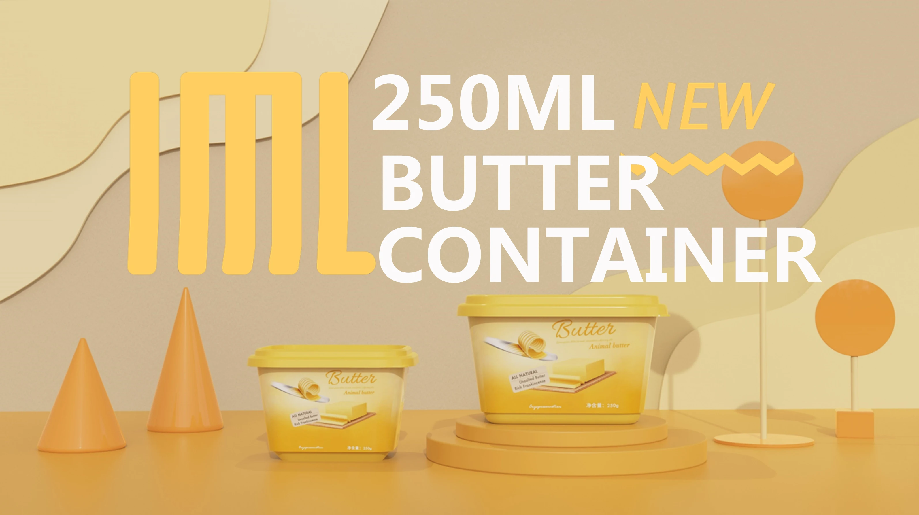 IML Rectangle 500g Margarine Packaging Butter Cup Butter Container ...