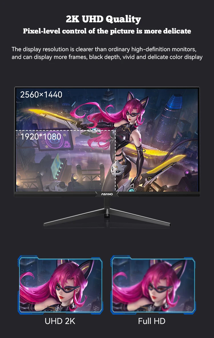 Frameless 4k Curved Gaming Monitor Ips Panel 165hz 1920*1080 24 22 27 ...