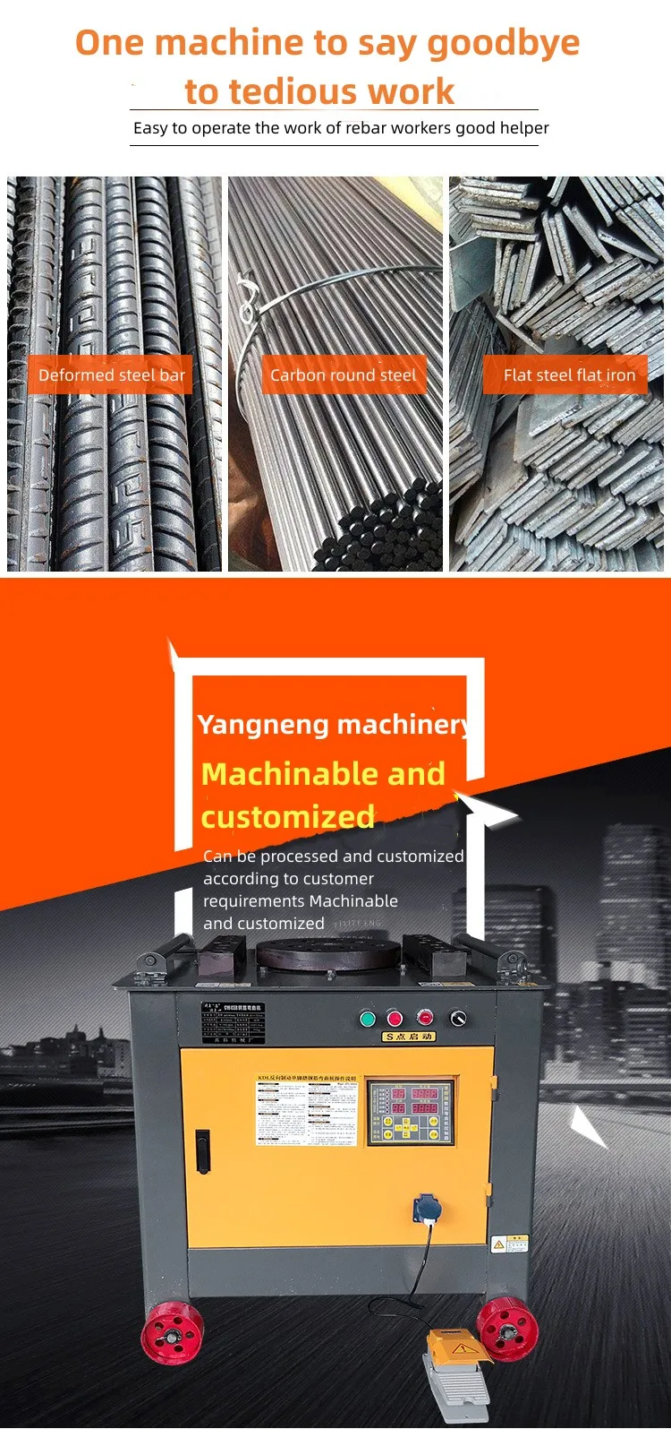 Rebar Bender 40mm Manual Type Steel Bar Bender Automatic 380vac Rebar Bending Machine Electric ...