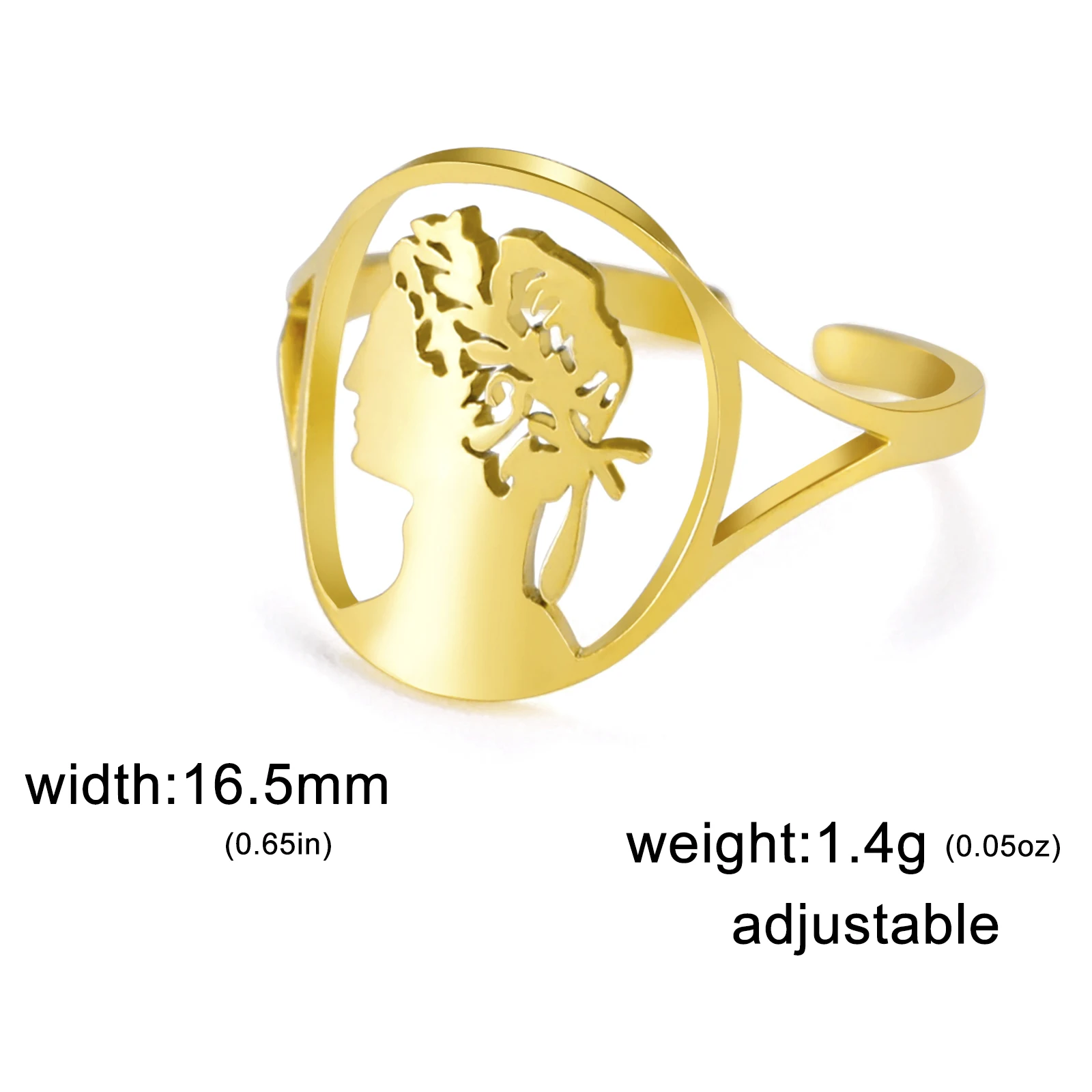Gaius Julius Caesar Head Ring Men Women Stainless Steel Finger Rings ...