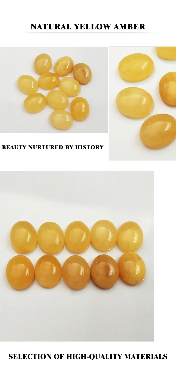 Redleafgems Natural Stone Oval Shape Cabochon Cut Hot Sell Yellow Amber ...