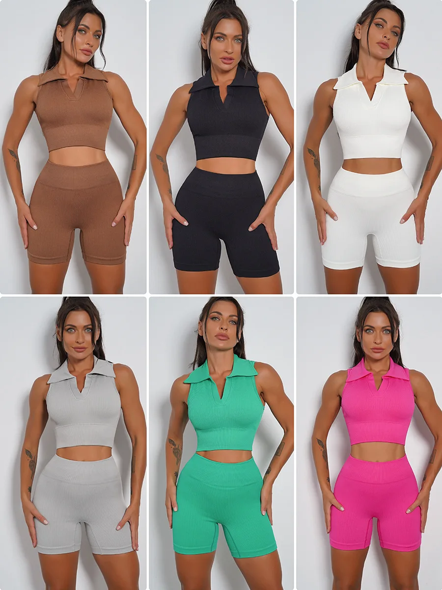 Pasuxi Popular Seamless Ribbed Yoga Set 2 Piece Sports Leggings Gym ... Pasuxi Popular Seamless Ribbed Yoga Set 2 Piece Sports Leggings Gym ...