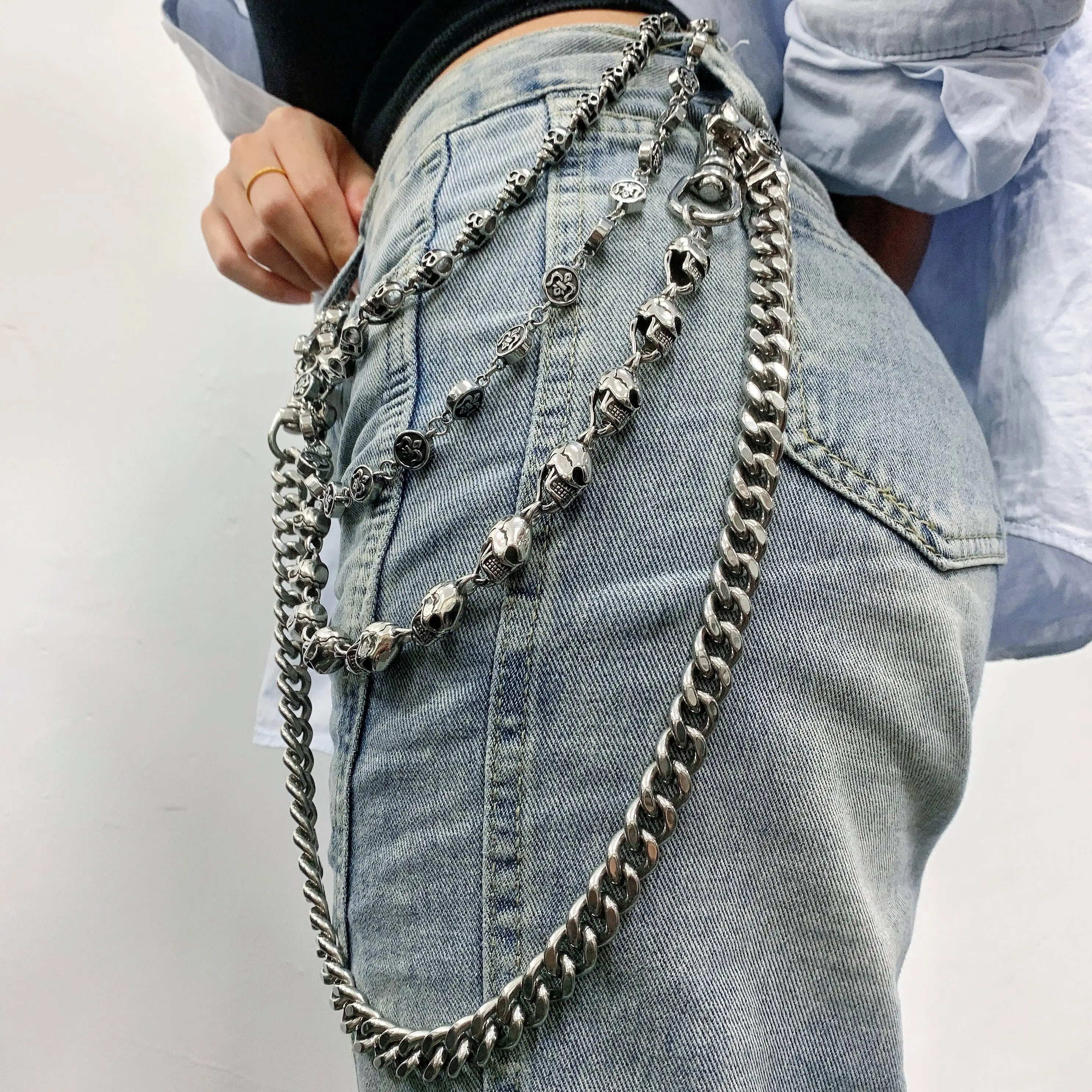 Alibaba.com: OYA Stainless Steel Wallet Chain with Skull Design for Men ...