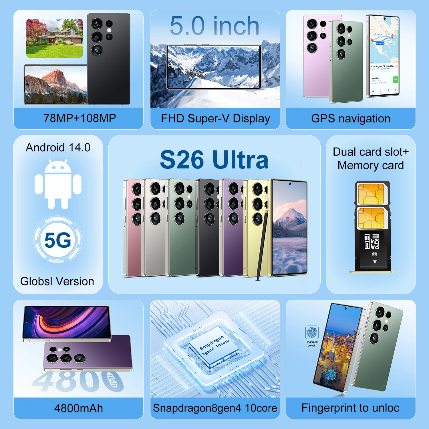 Latest Style S26 Ultra Mini 5.0-inch HD Screen Smart Mobile Phone With ...
