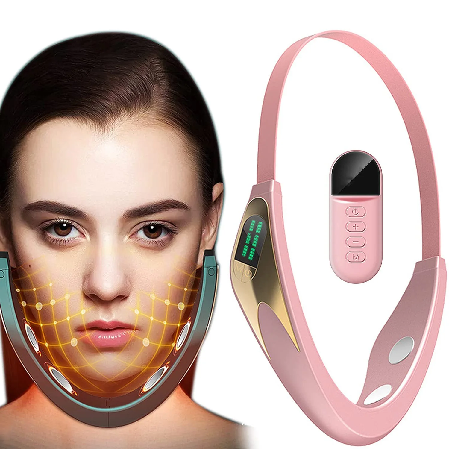Electric V-Face Shaping Massager Lifting Neck Anti-Wrinkle Red Blue-Ray ...