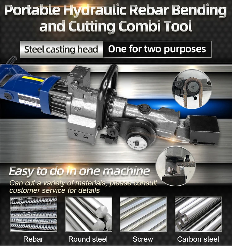 Portable Rebar Bending Machine Hydraulic Bending Equipment Round Steel ...