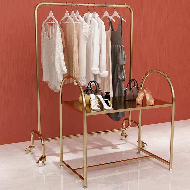 Custom Garment Stand Chrome Golden Clothing Rack New Gold Clothes ...