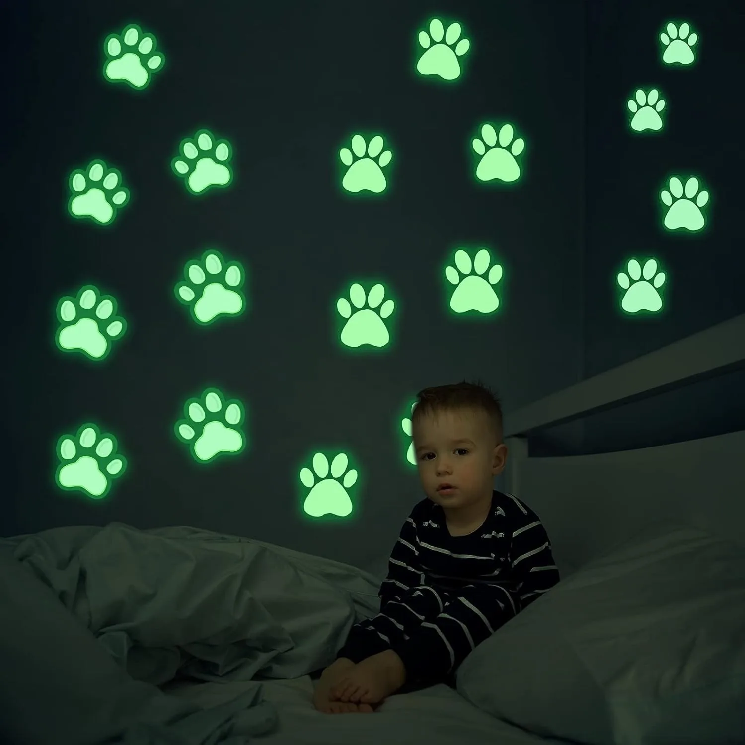 2024 Paw Print Luminous Decals Glow Sticker Cat Dog Footprint ...