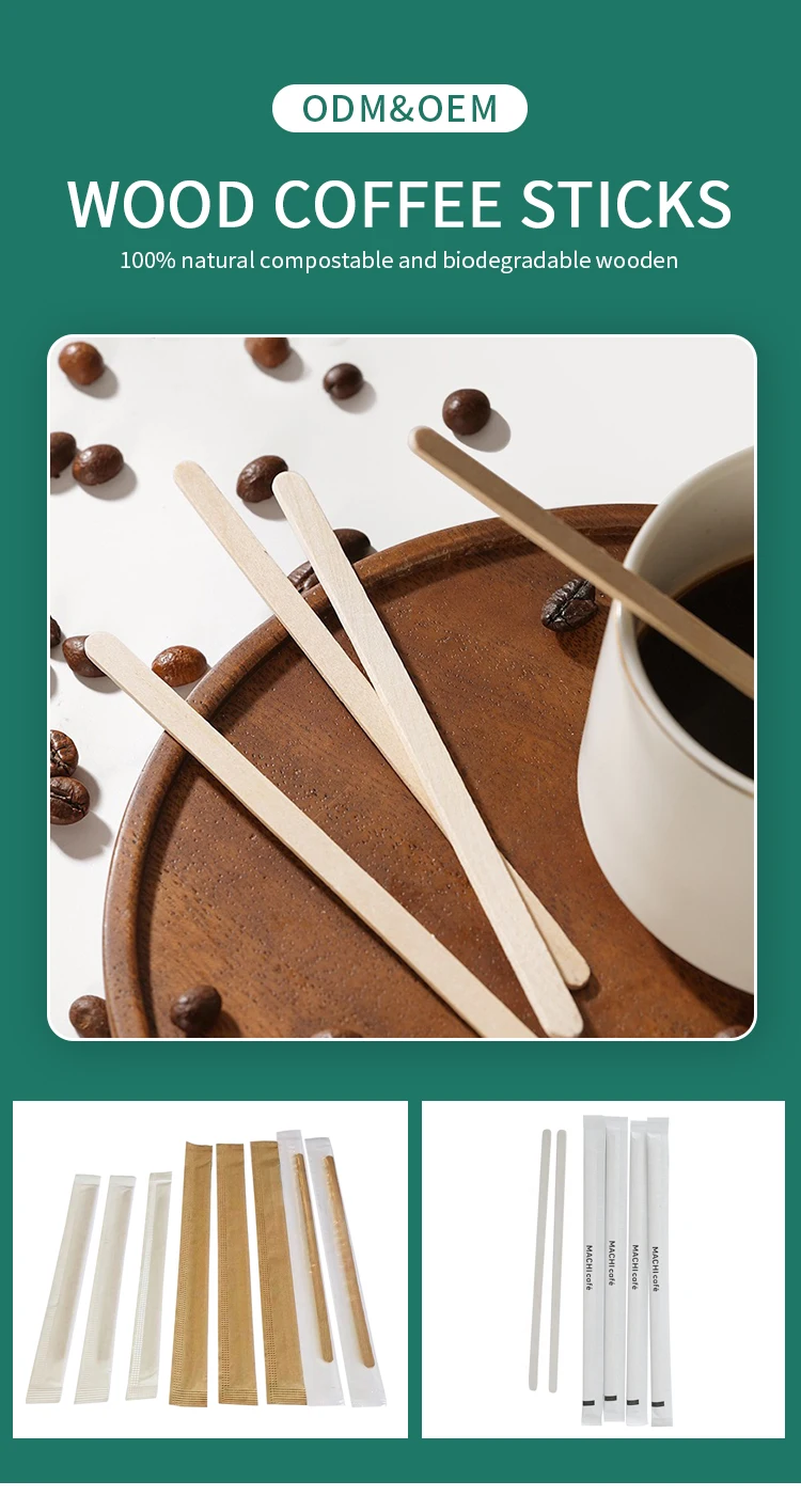 1000 Count Premium Wooden Stirrer Stick Of Coffee Tea Mixer Of 90mm For ...