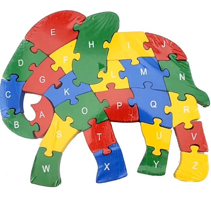Wooden Montessori Alphabet Jigsaw Puzzle Building Blocks Animal Puzzle ...