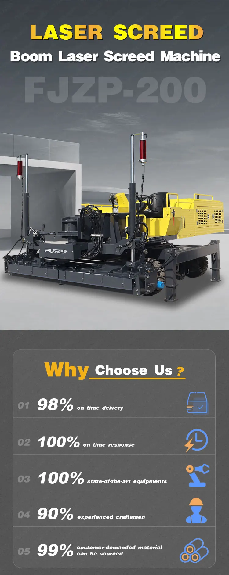 Telescopic Concrete Laser Leveling Machine - FURD FJZP-200