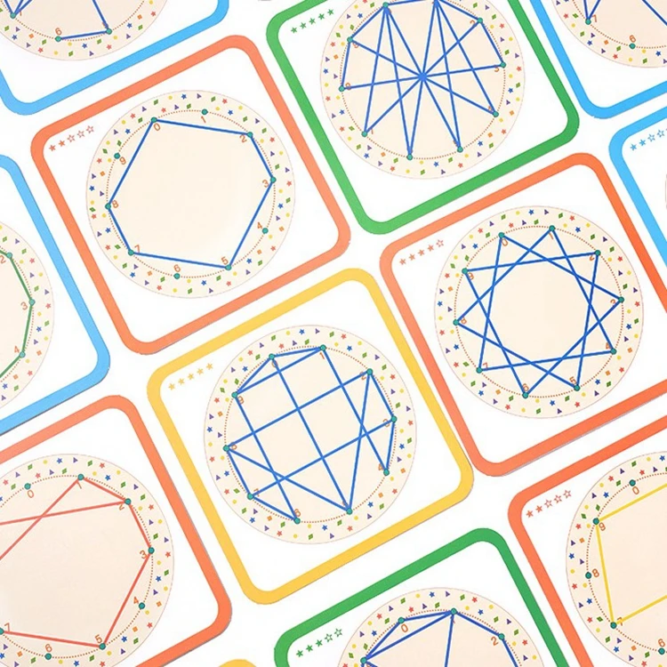 Wooden Geoboard Set Educational Winding Patterns Wooden Peg Geometry ...