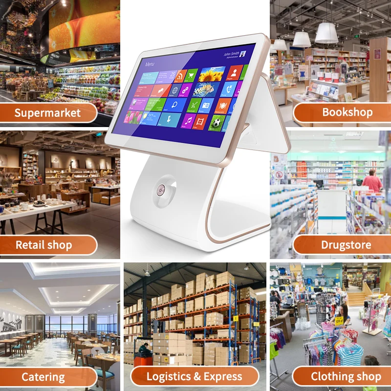 2024 15.6 Inch Dual Screen Whole Set Of Pos System Cash Register For ...