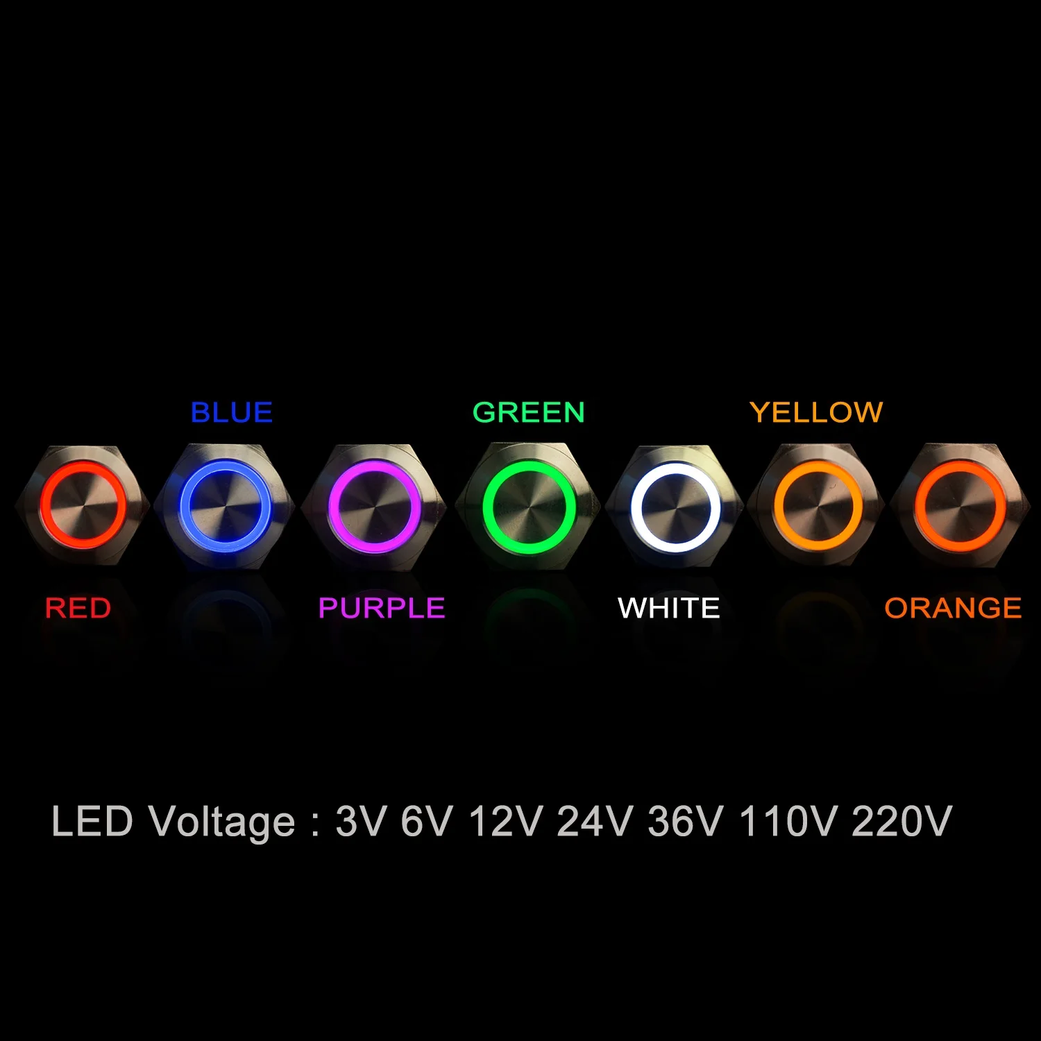 Antivandal Self-locking Latching 22mm Panel Mount Dpdt Metal Ring 220v ...