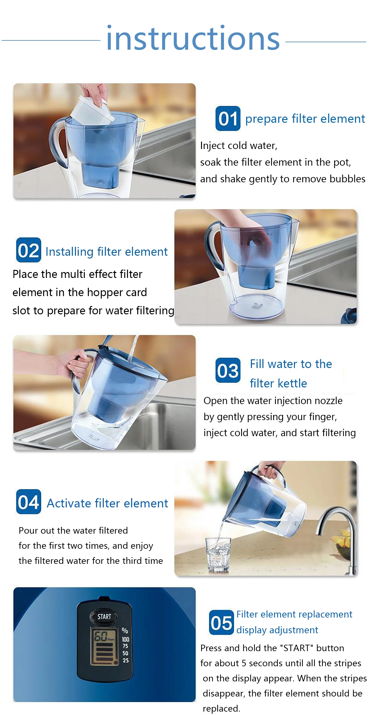 Factory Direct Digital Button Fast Filtration Activated Carbon Filter ...