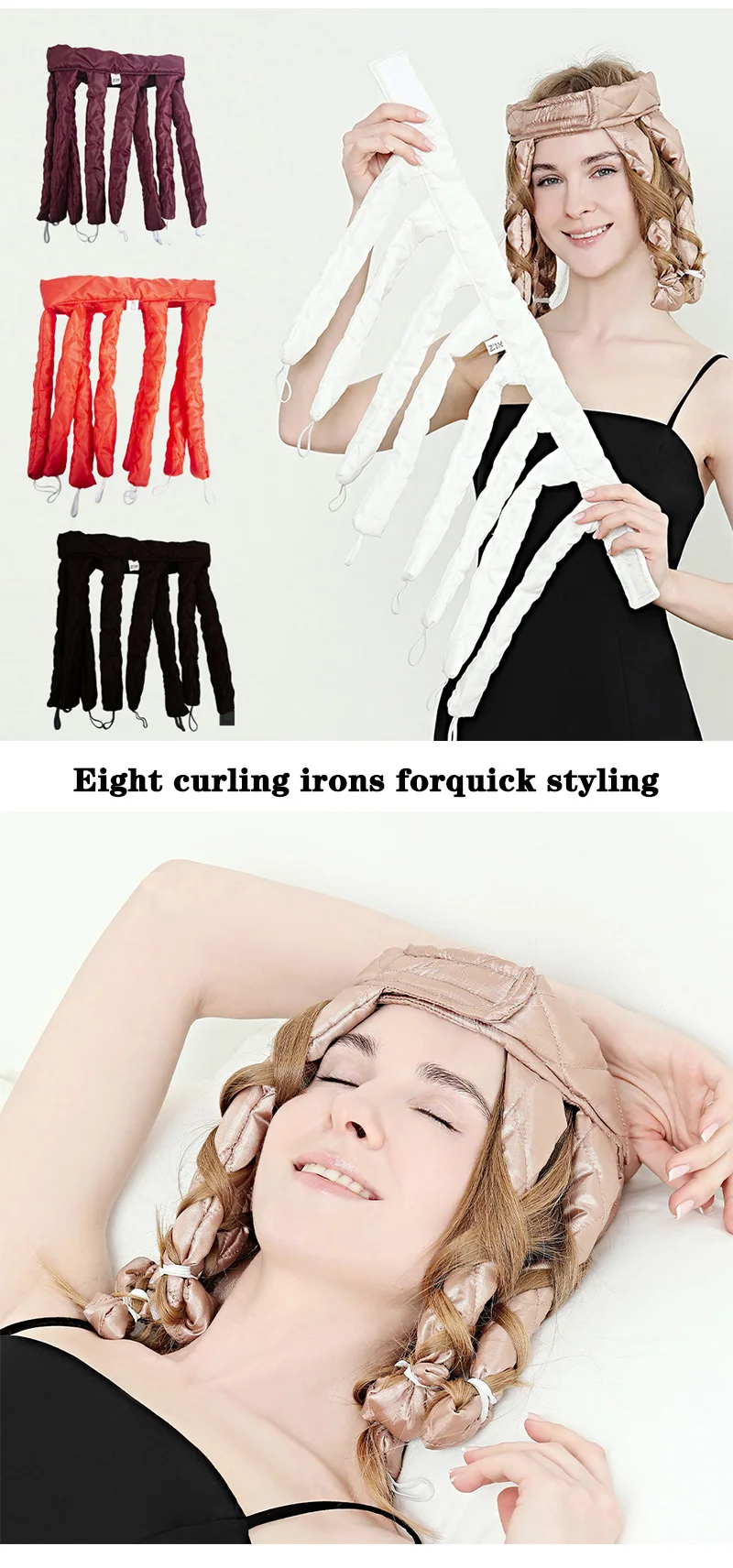 New Heatless Hair Curlers Headband Octopus No Heat Curling Rod Headband ...