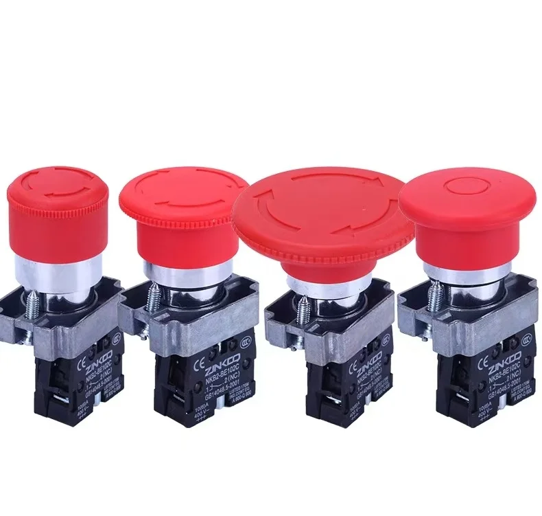 XB2-BS542 Emergency Stop Self-Locking Metal Push Button Switches ...
