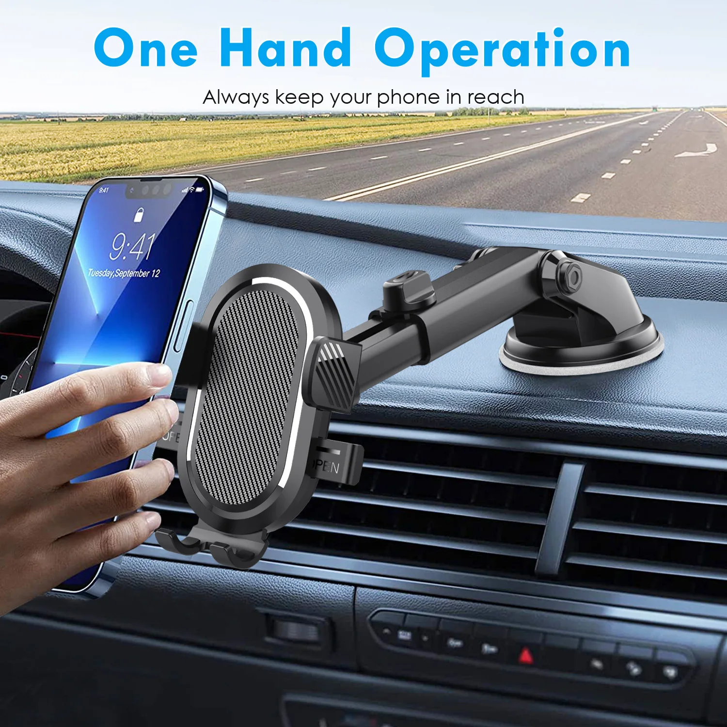 2-in-1 Universal Adjustable Mobile Phone Holder for Cars