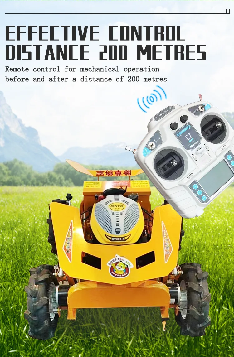 Chinese Remote Control Lawn Mower Crawler All Terrain Slope Mowing ...