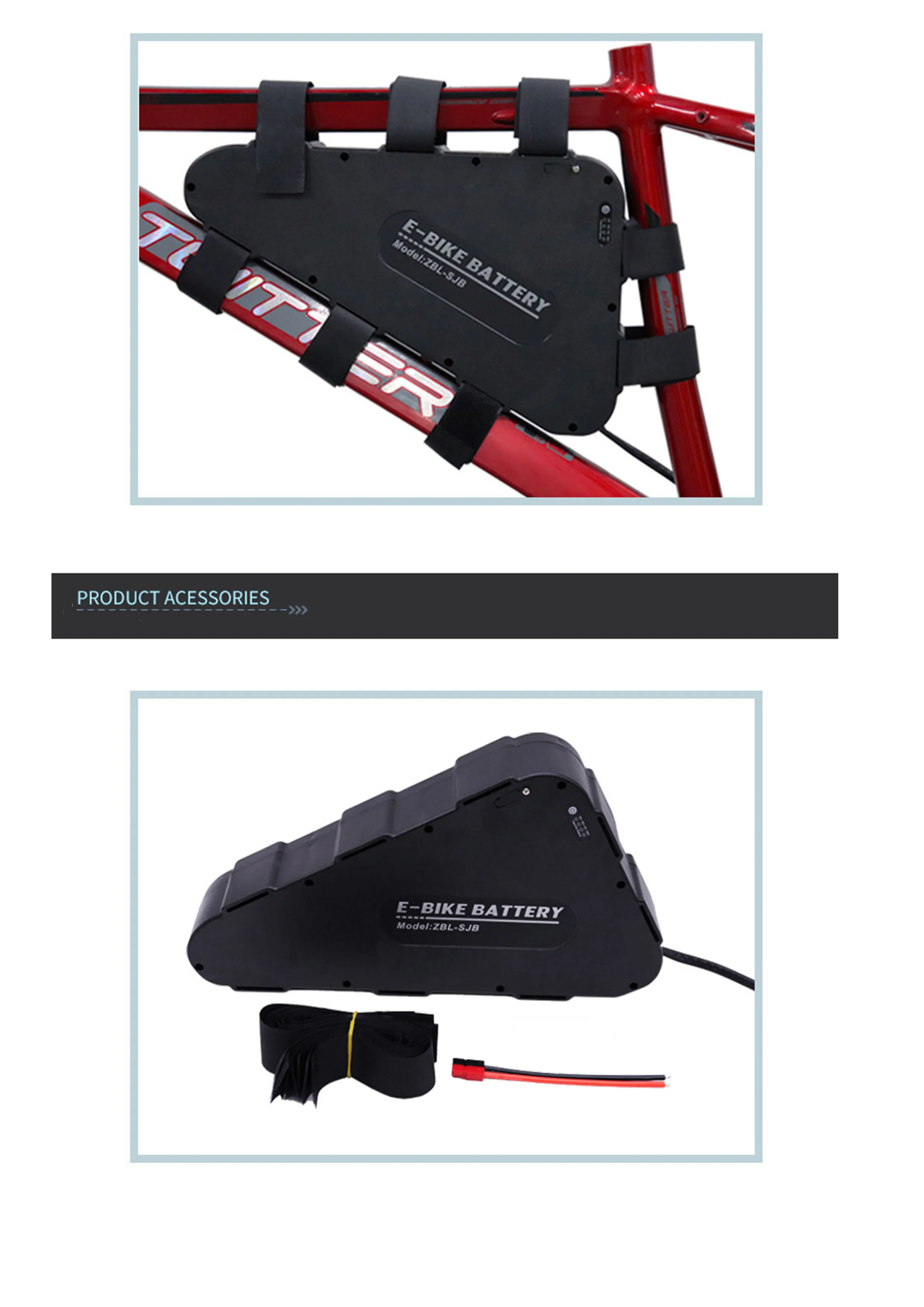 52v30ah Triangular Battery Pack for E-Bikes - 1000W Power