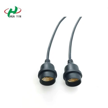 E26 E27 Black Plastic Socket E27 Screw Light String Lamp Holder Fitting ...