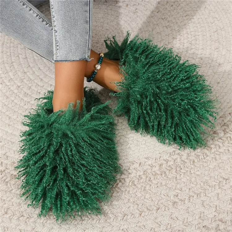 Winter Furry Shoes Women Fur Slippers Fluffy Luxury