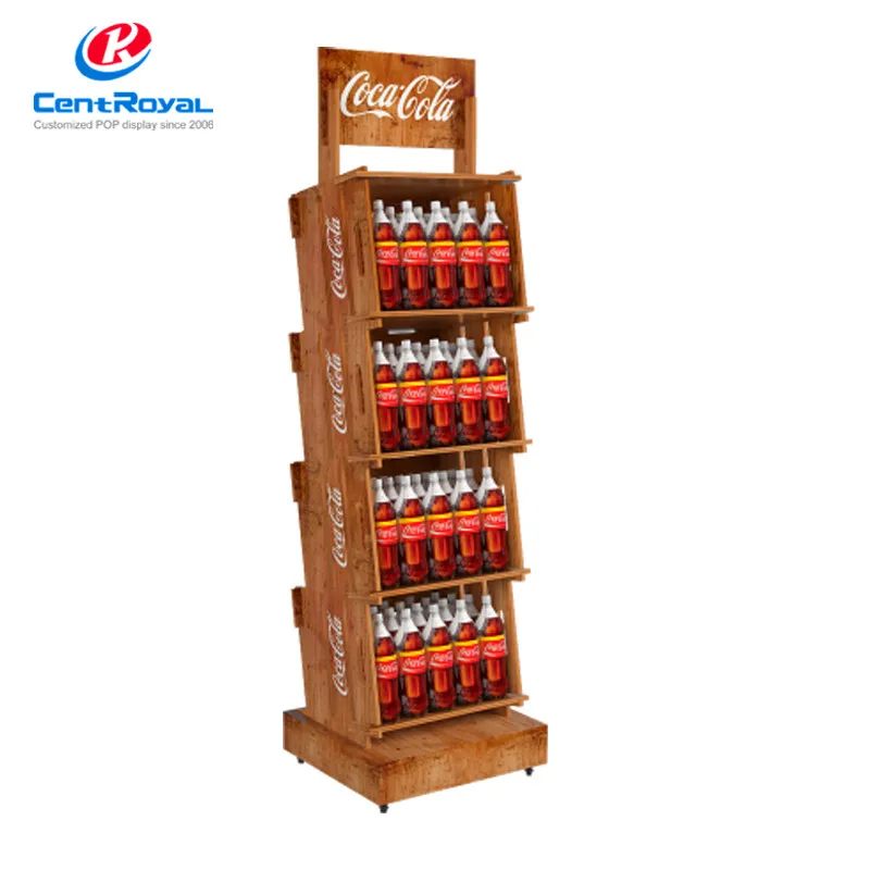 Custom Supermarket Metal Display Stand Floor Stand Beverage Display ...
