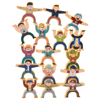 Stacking Figures Toys Wooden Balance Blocks For Kids Learning Fine ...