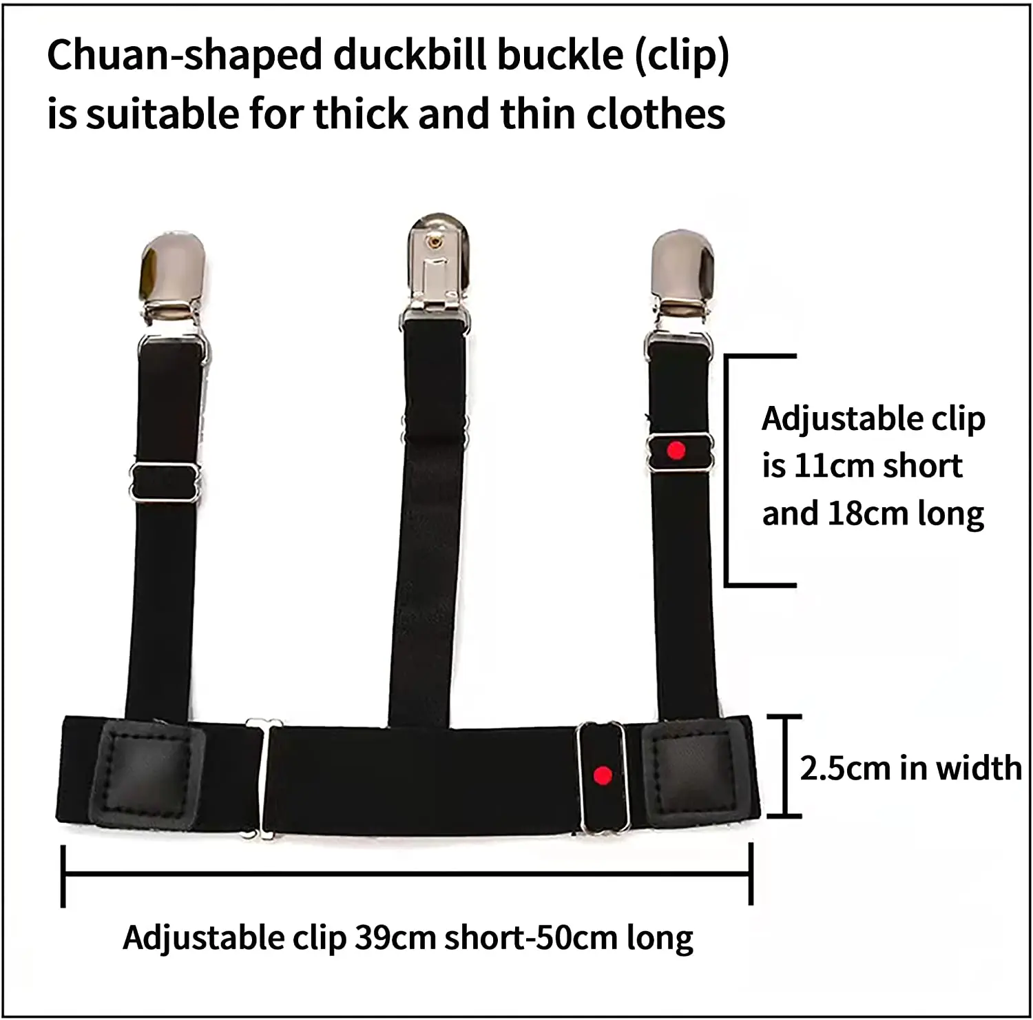 Men Shirt Stays With Non-slip Clips Adjustable Elastic Shirt Garter ...