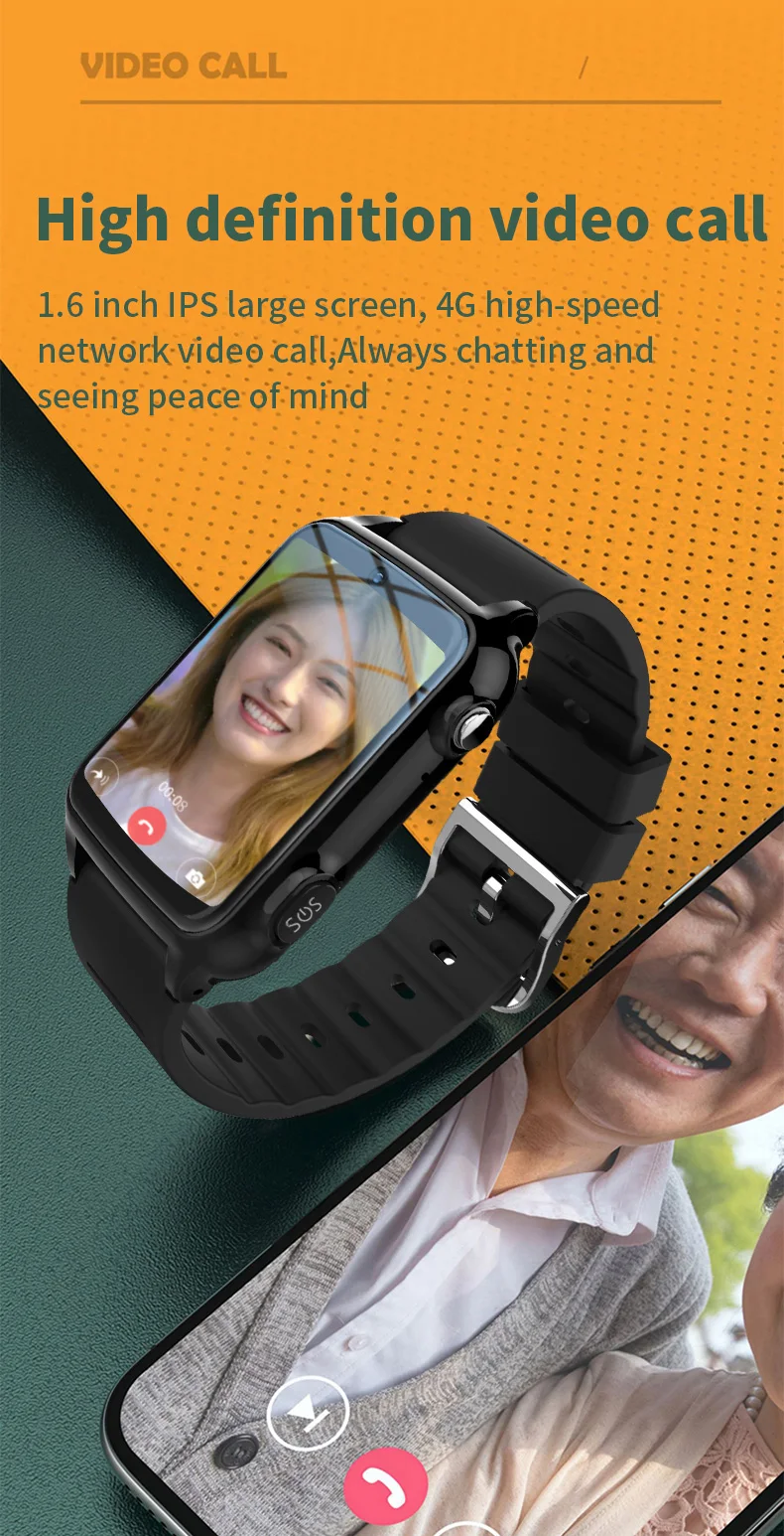 4g Elderly Smart Watch Gs20 Gs17 Fall Detection Alarm Sos Call For ...
