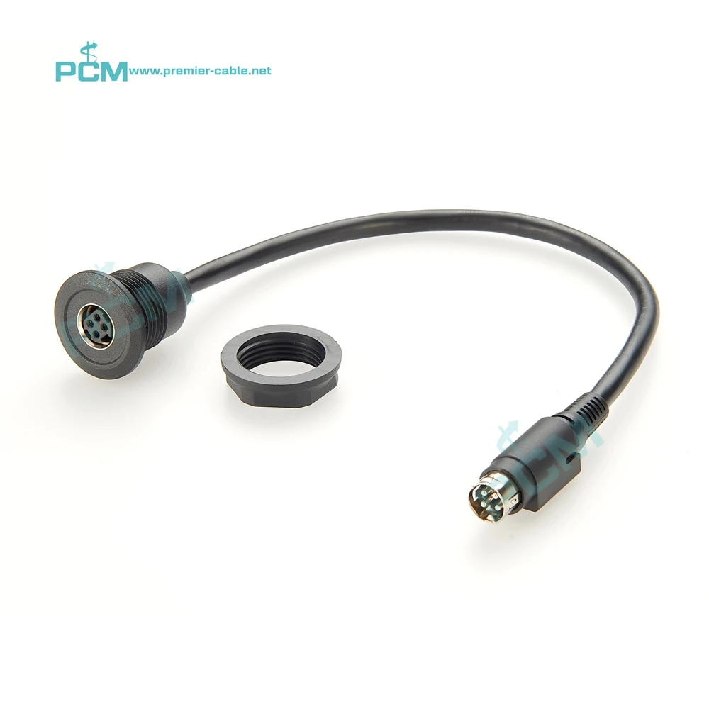 DC Power 4Pin Din Round Panel Mount Extension Cable Kycon KPPX-4P ...