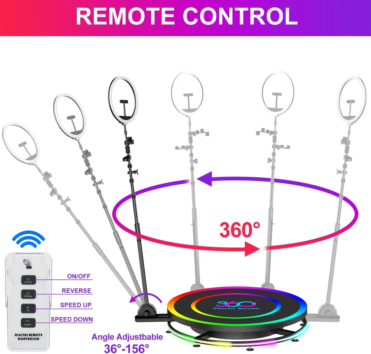 360 Degree Photo Booth Video Cameras Photo Booth Ring Light Ipad ...