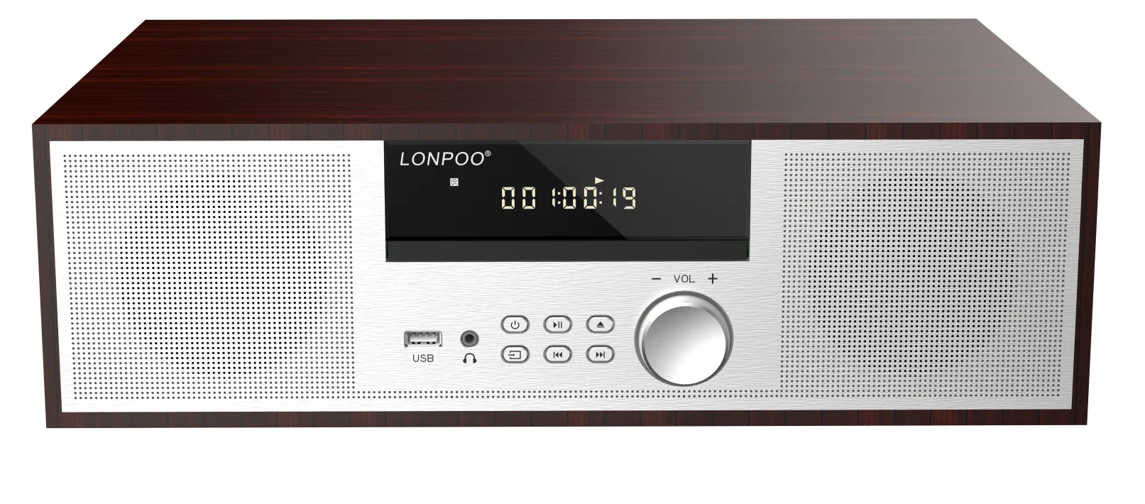 Wooden High End CD MP3 Music HIFI CD Boombox Player with FM Radio