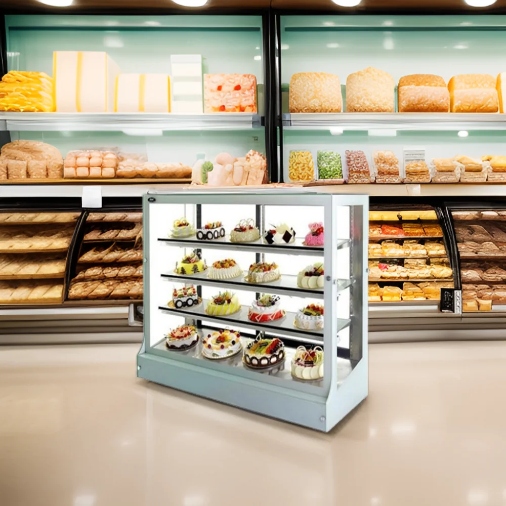 Commercial Multifunctional 1.2M 4 Layers Bakery Cake Display Showcases ...