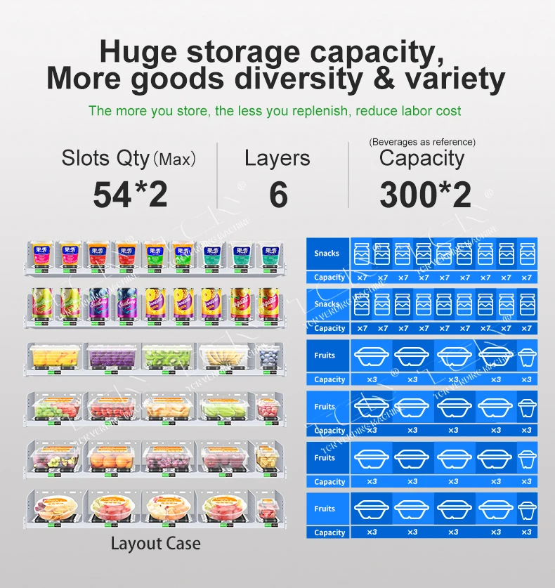 Tcn 32 Inches Large Capacity Vending Salad And Egg Vending Machine With ...
