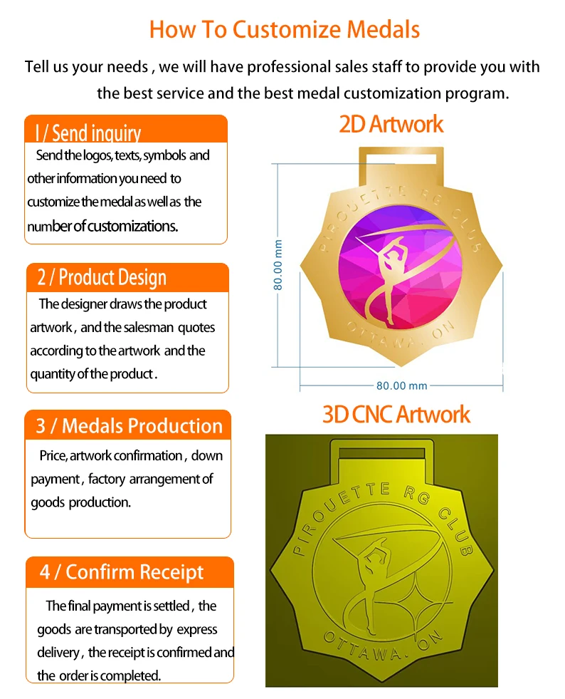 Personalized Design Custom Dance Medal Competition Zinc Alloy Metal ...